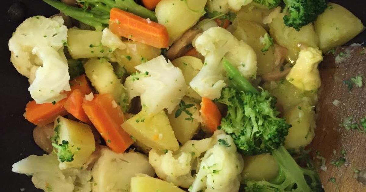 Garlic Buttered Potatoes, Broccoli And Cauliflower Recipe By K..Ree