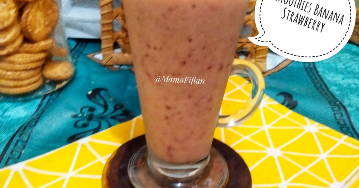 Resep smoothies pisang strawberry tanpa susu rumahan enak dan mudah ...