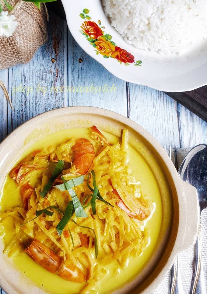 Resipi Rebung Campur Udang Segar Masak Lemak oleh Nooraisah Setoh - Cookpad