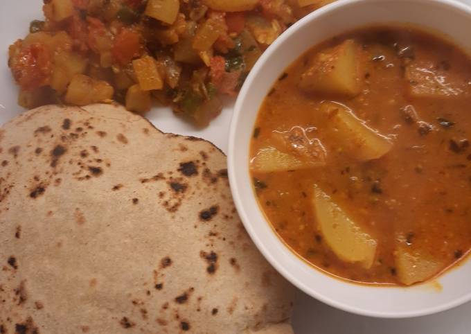 Jowar ki roti with Dahi ke aloo Recipe by Meera Siddharth - Cookpad