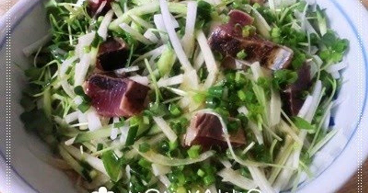 Seasonal Bonito Seared Skipjack Tuna (Bonito) Salad Recipe by cookpad.japan