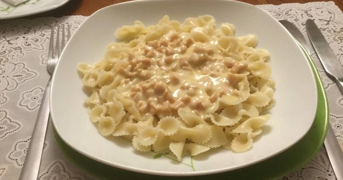 Salsa Alfredo a mi estilo con corbatitas Receta de Patricia Quiroga ...