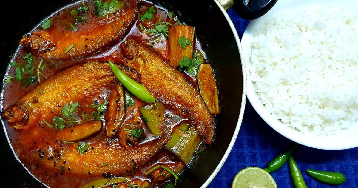 Bengali Pabda Fish Curry With Vegetables Recipe by Kumkum Chatterjee ...
