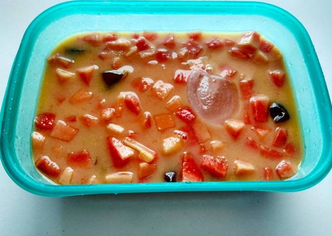 Resep Es buah pepaya + kurma oleh Ummu Husein - Cookpad