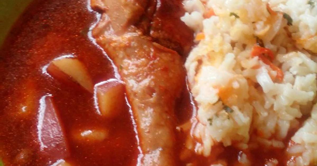 Pollo en caldo rojo Receta de Licenciada Gladis Crystal- Cookpad