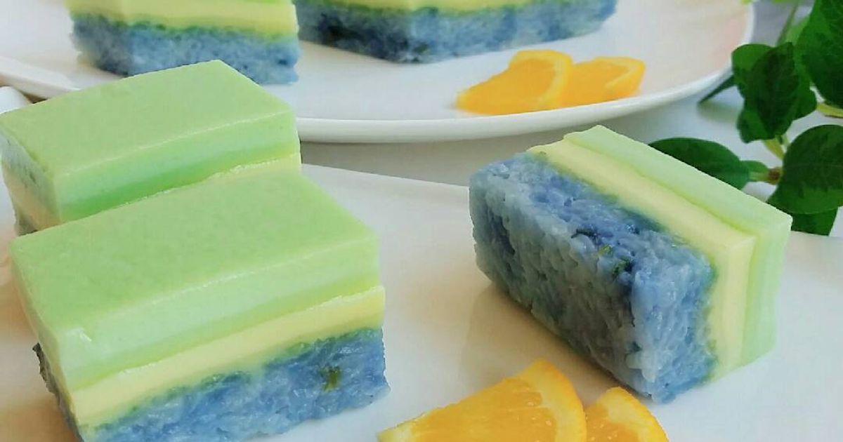 Resep Talam Tokyo (Kue Talam Ketan Bunga Telang) oleh Anik wina - Cookpad