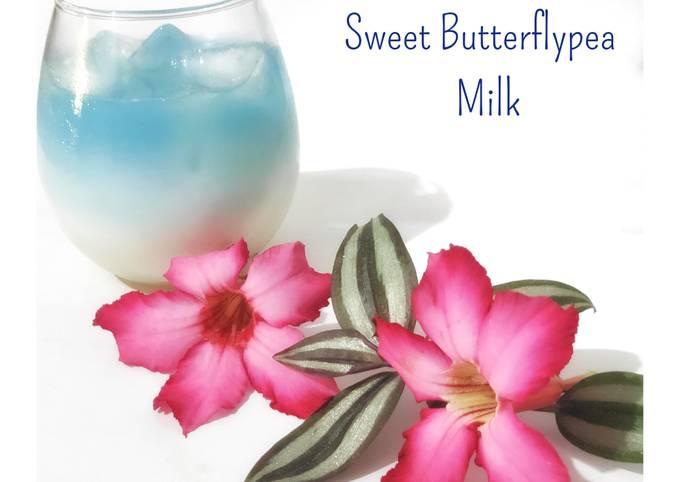 Resep Sweet Butterfly Pea Milk oleh Veni KM - Cookpad