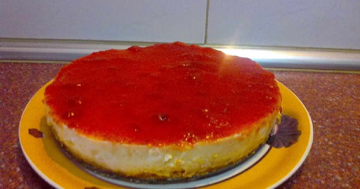 Tarta De Cuajada Con Mermelada De Fresa Receta de Sara Segador Rodríguez