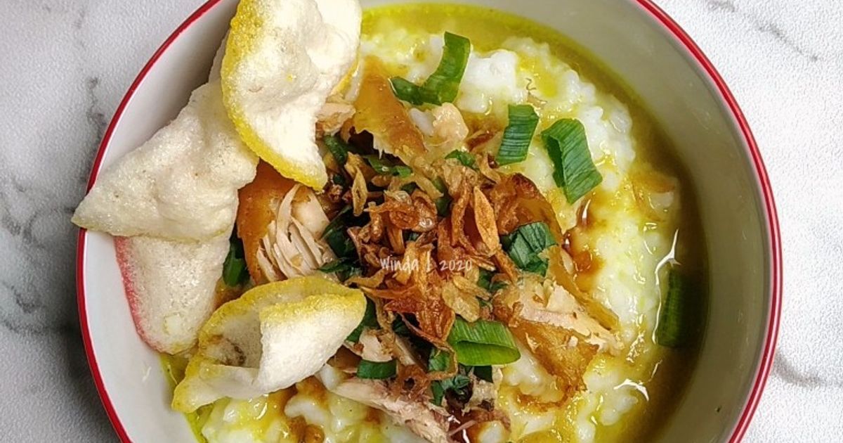 Resep 29. Bubur Ayam Kuah Kuning oleh Dde Winda - Cookpad