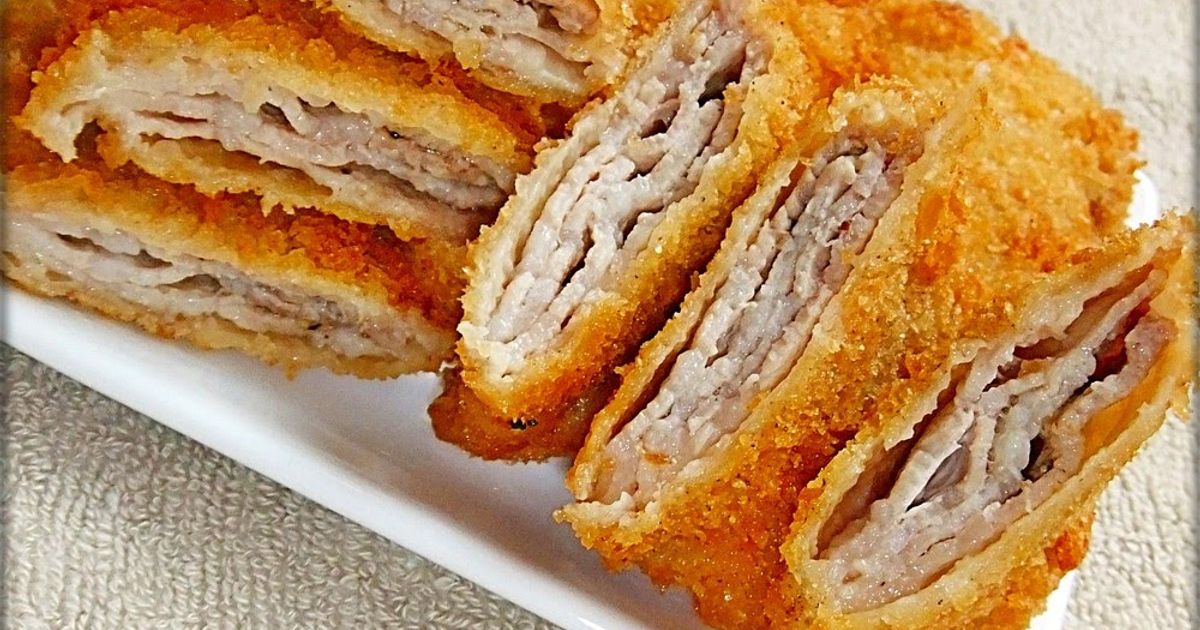Easy Folded Tonkatsu (Pork Cutlet) With Thinly Sliced Pork Belly Recipe ...
