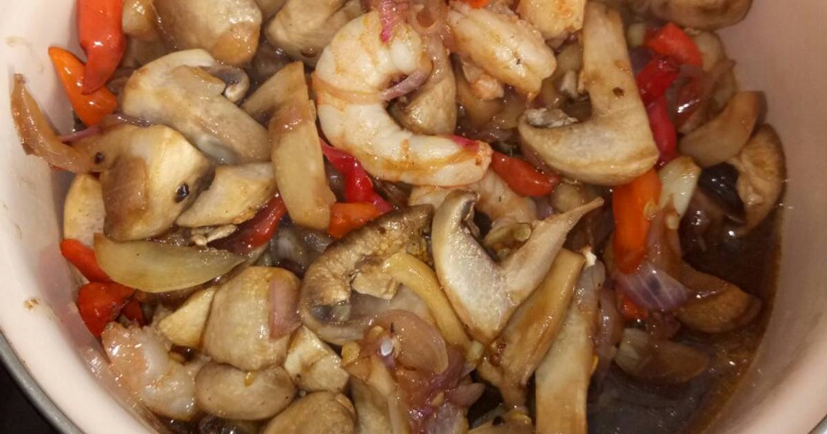 Resep Saos lada hitam udang jamur kancing oleh putu rani kurnia mega ...