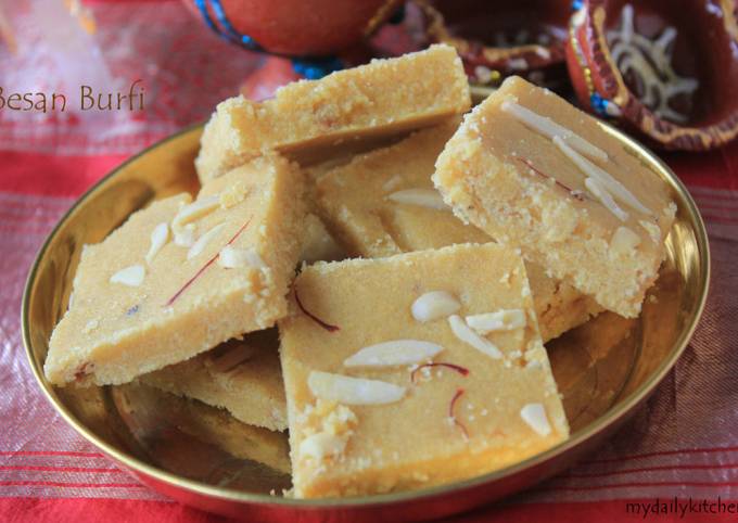 Besan Burfi Recipe by Heap of Spice - Cookpad
