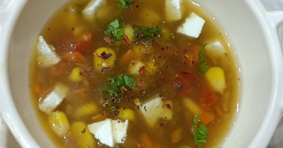 Sweet Corn Mix Vegetable Soup Recipe by Archana Agrawal - Cookpad