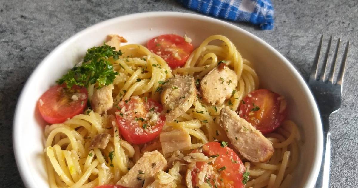 Resep Pasta Ayam Asap dan Tomat Ceri oleh Nur Sabatiana - Cookpad