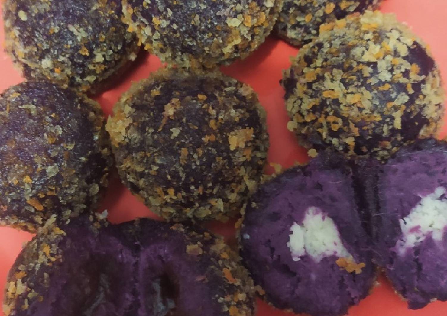 Resep Bola bola ubi ungu Gula merah / keju oleh Mama Najwa - Cookpad