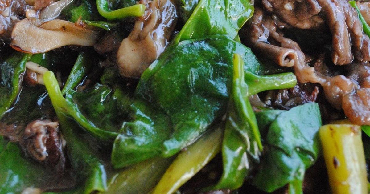 Chinese Stir Fried Malabar Spinach (Tsuru Murasaki) Recipe by cookpad.japan