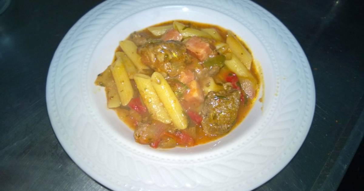 Guiso de Fideos (Mostacholes con Carne) Receta de Pajarito Mirón- Cookpad