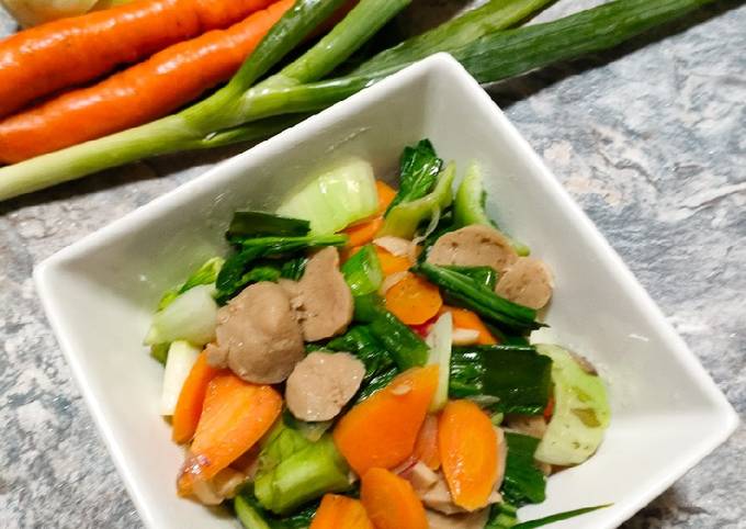 Resep Tumis Pakcoy, Wortel dan Baso (418) oleh Ati Agus Sapto (Mom's ...