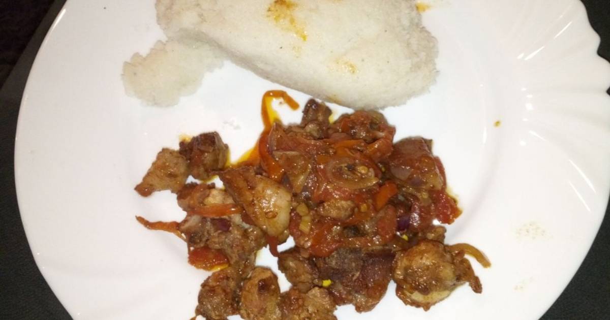 Wet fry beef with ugali Recipe by felix okello - Cookpad