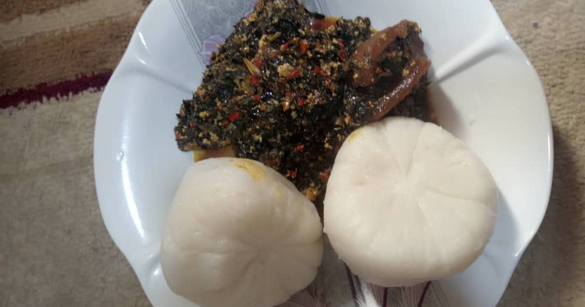 Tuwon Rice with ugwu and water leaf soup Recipe by Hamzab Kitchen - Cookpad