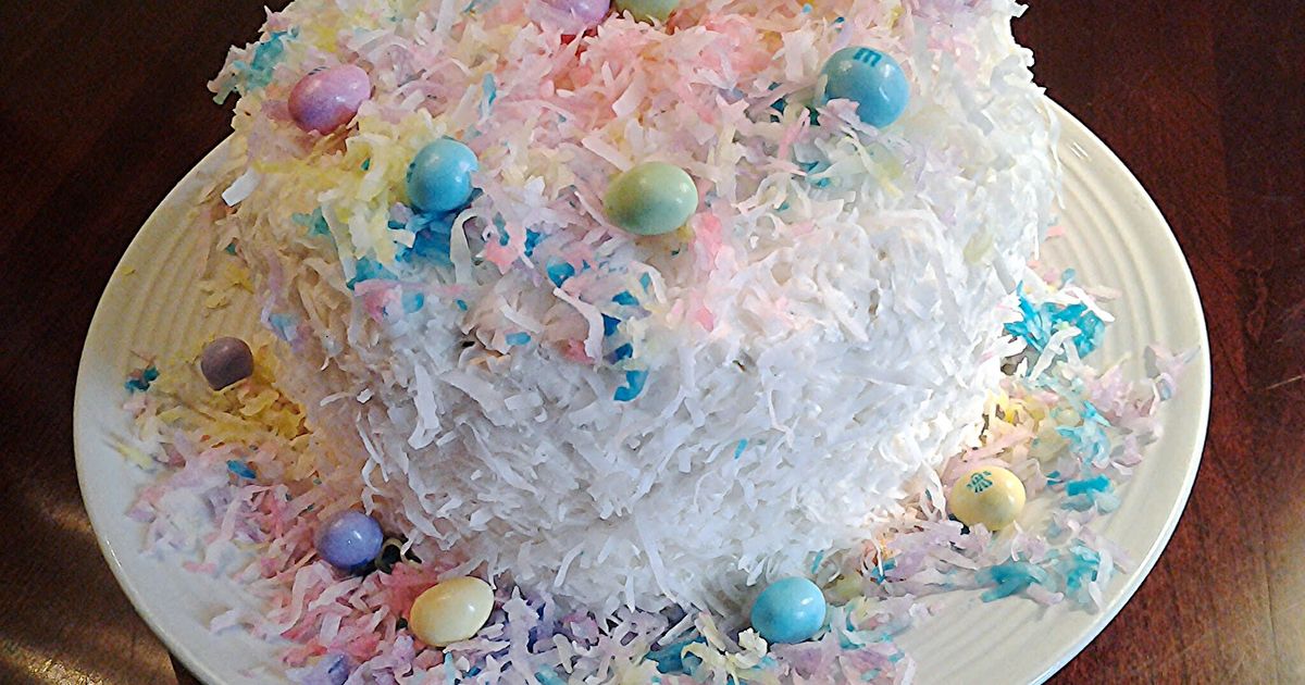 Coconut Cake With Colored Coconut Decorations For Any Holiday Recipe By ...