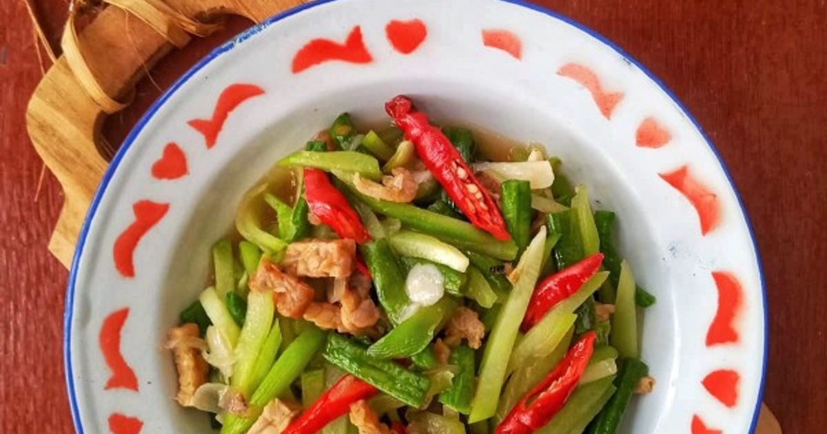 Resep tumis labu siam kacang panjang tempe rumahan enak dan mudah - Cookpad