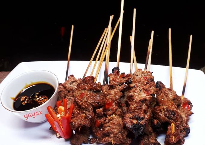 Resep Sate Gepuk Daging Sapi oleh Yayak W - Cookpad