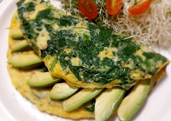 Omelette de espinacas con aguacate Receta de LuzMa SG- Cookpad