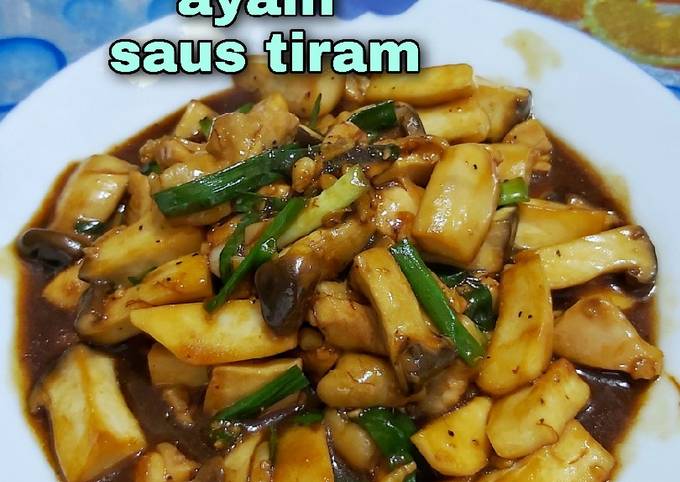 Resep JAMUR ERINGI dan AYAM SAUS TIRAM oleh Noer Sudana - Cookpad