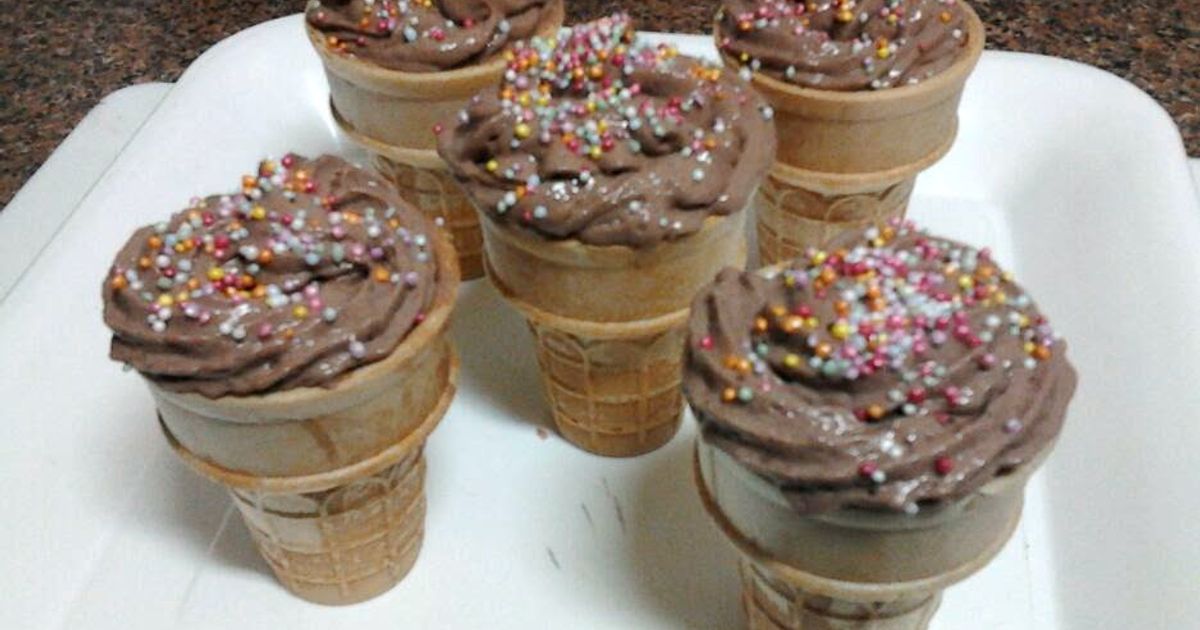 Ladybirds Naughty Choc Mousse Cones . Recipe By Ladybird