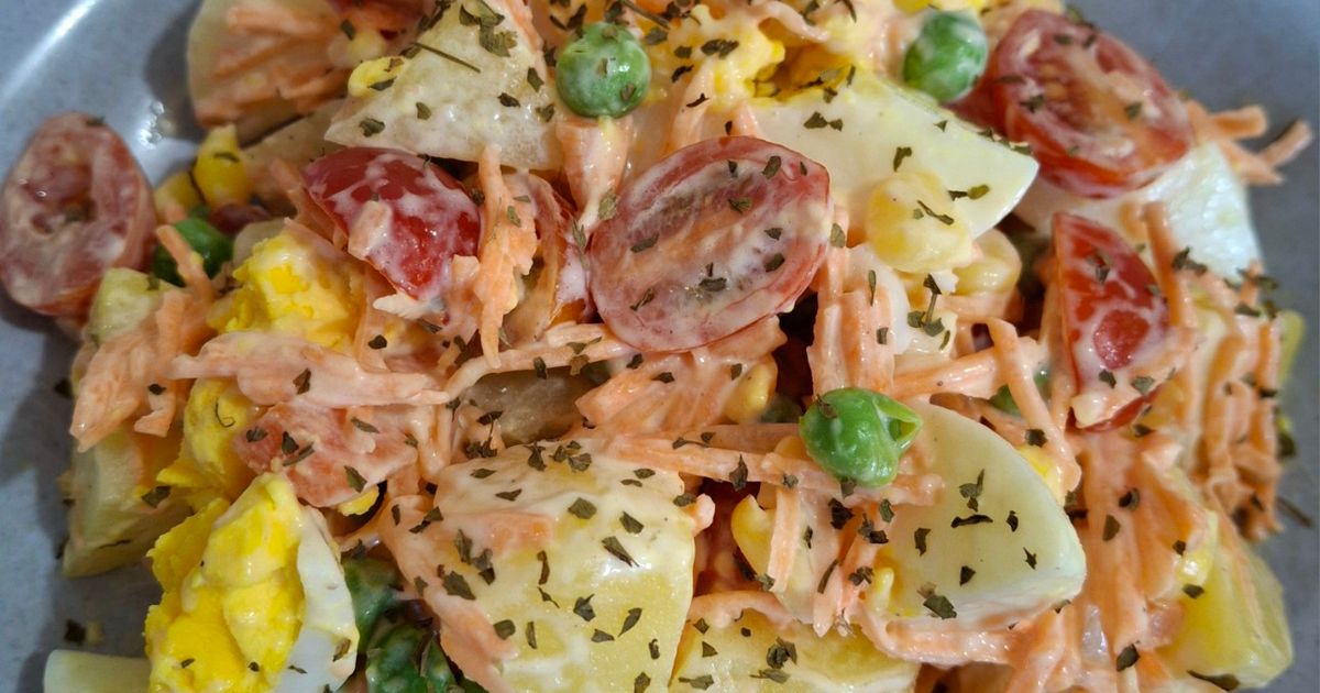 Resep Salad Kentang Dengan Telur Dan Sayuran Campur (Potato Salad With ...