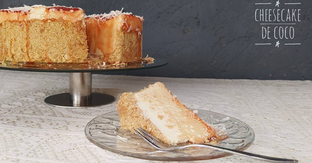 Cheesecake de coco 🥥 Receta de Carolina - Cookpad