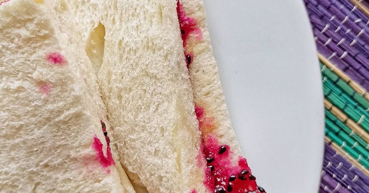 Resep 342 Roti Tawar Kukus Selai Buah Naga Oleh Bunna💜 Cookpad