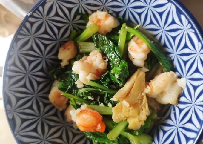 Resep Garlic Chaisim with Prawn oleh Olin - Cookpad