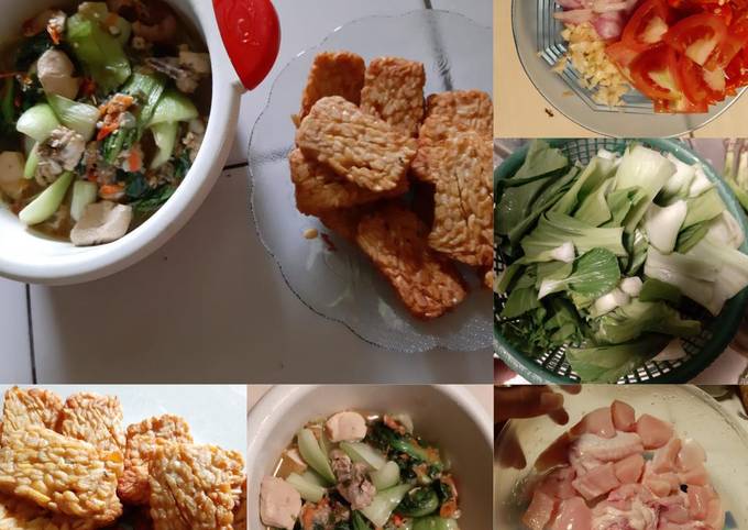 Resep Sayur tumis pokcay ayam dan tempe goreng oleh Gemma Molan - Cookpad