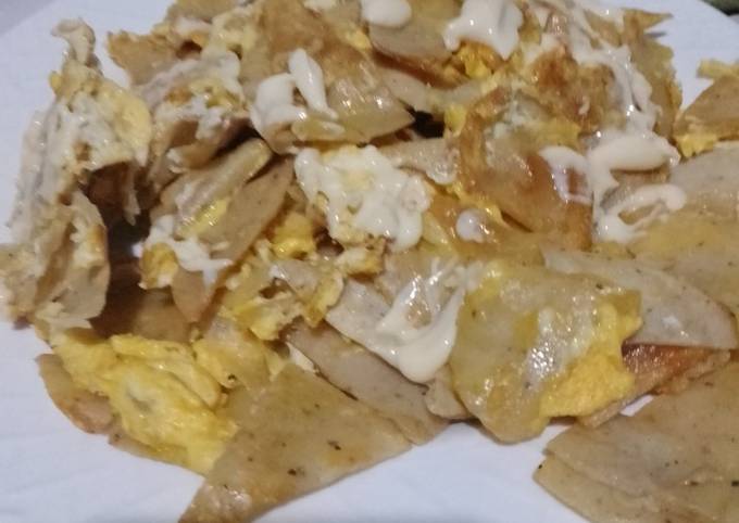 Tortilla frita con huevo 😋 Receta de daniel hernandez- Cookpad