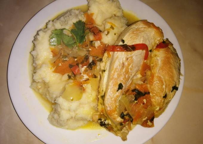 Pollo al jugo Con Puré Receta de Madre e Hija ️👩🏼‍🍳- Cookpad