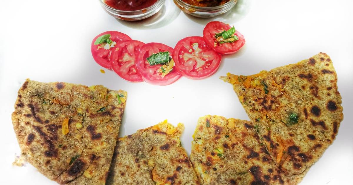 Paneer- Vegetable Stuffed Paratha Recipe by Er. Amrita Shrivastava ...