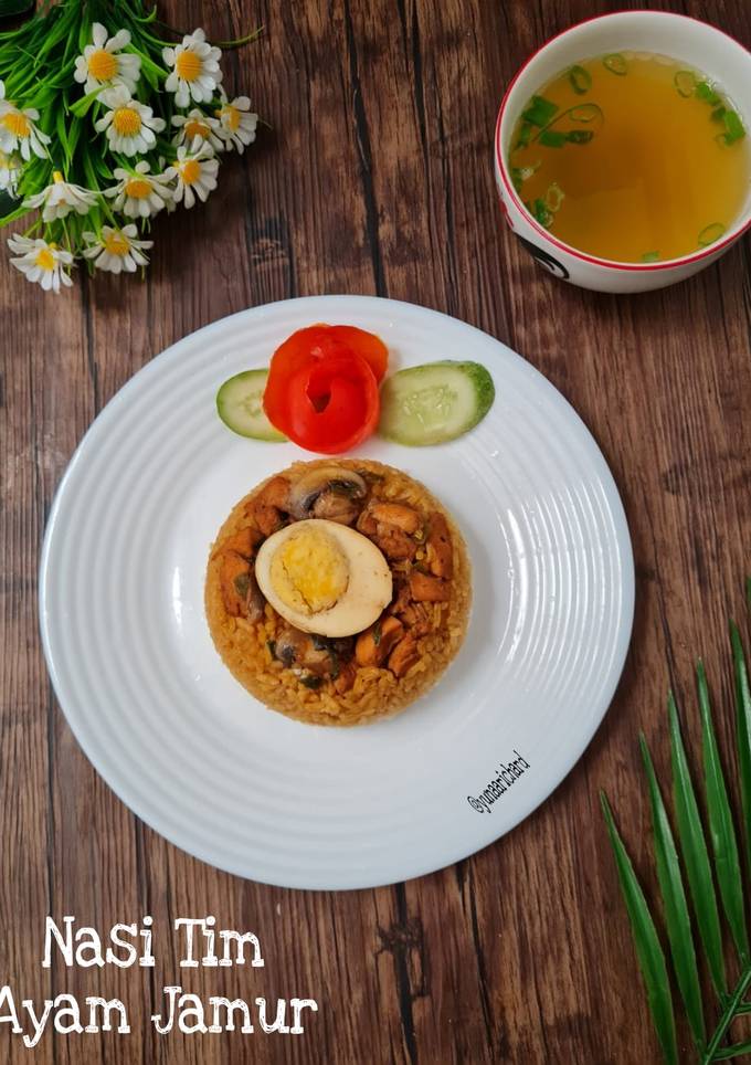 Resep Nasi Tim Ayam Jamur Special oleh Yuna - Cookpad