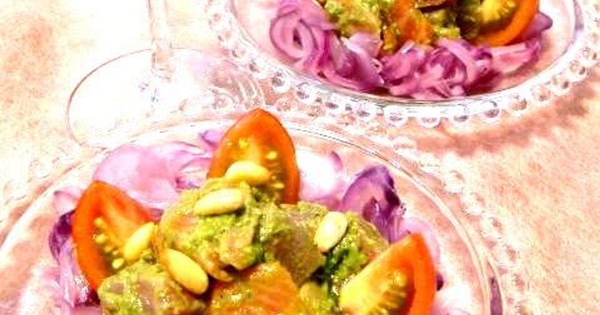 Pesto Genovese Sashimi Cocktail Salad Recipe By Cookpad.Japan