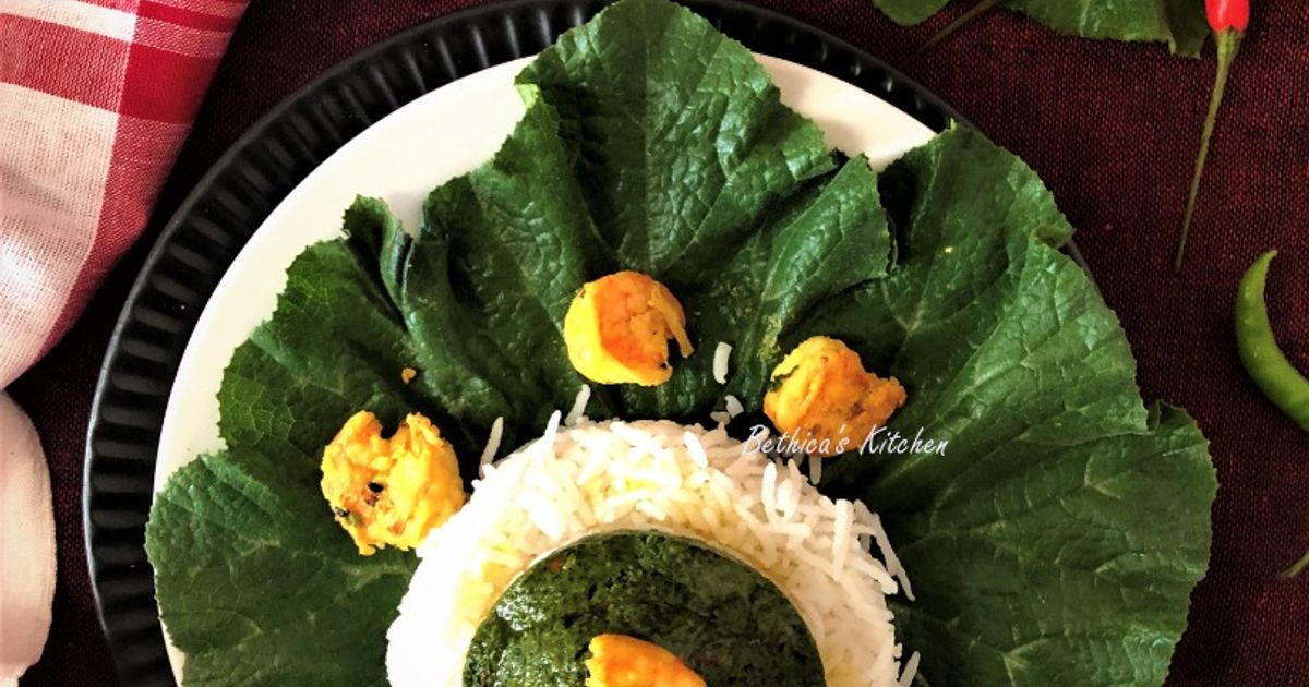 Kumro Pata Chingri Bata (Pumpkin Leaves Prawns Chutney Bong Style ...