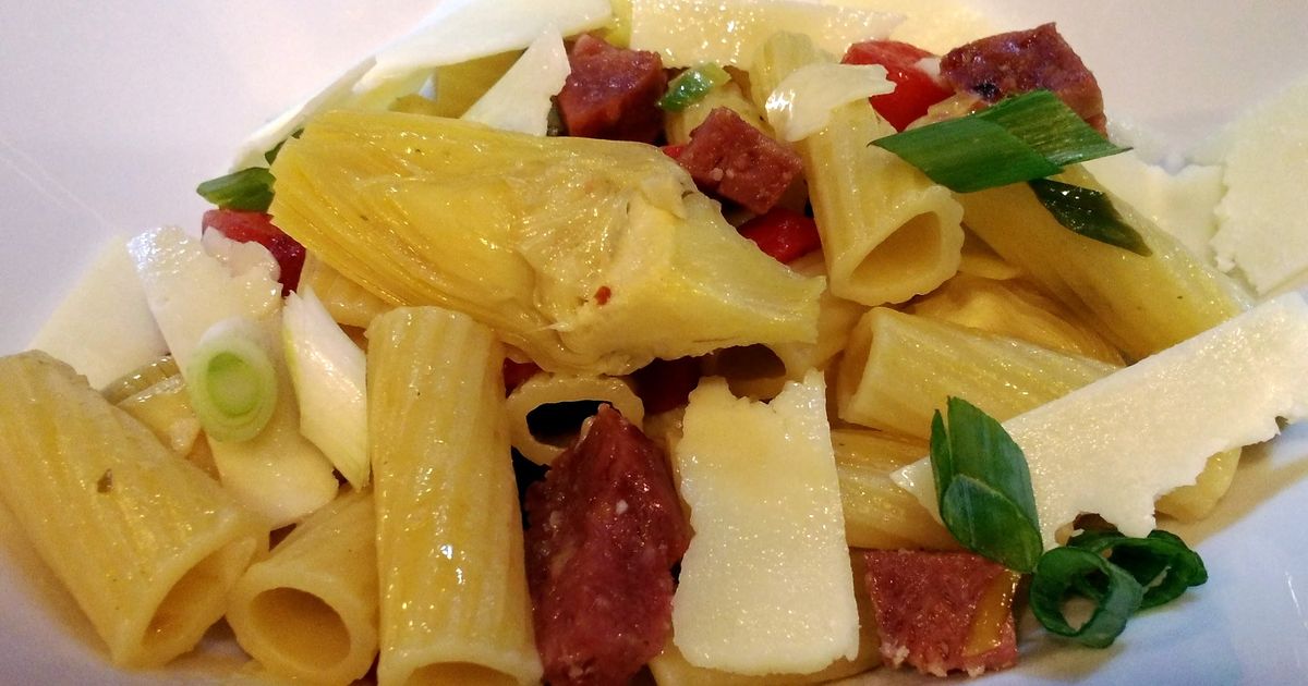 Antipasto Pasta With Artichokes Recipe By Taylor Topp Comacho