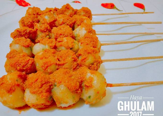 Resep Sate Cilok isi ayam oleh Haya Ghulam - Cookpad