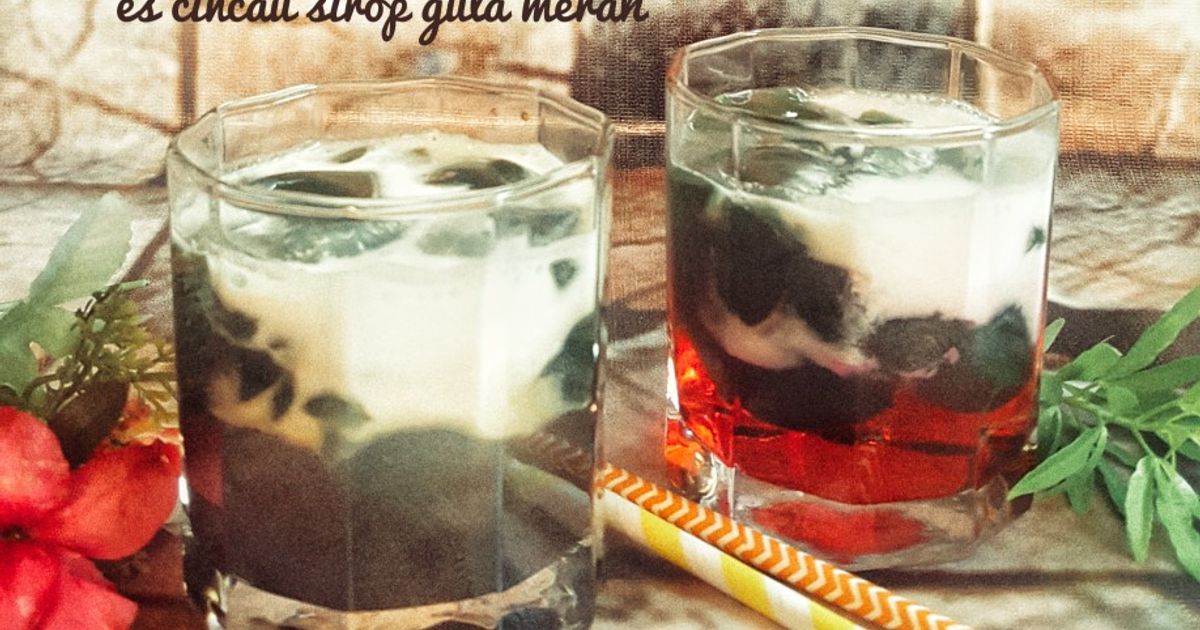 Resep Es Cincau Sirop Gula Merah Dan Sirop Pisang Susu oleh Giacinta ...