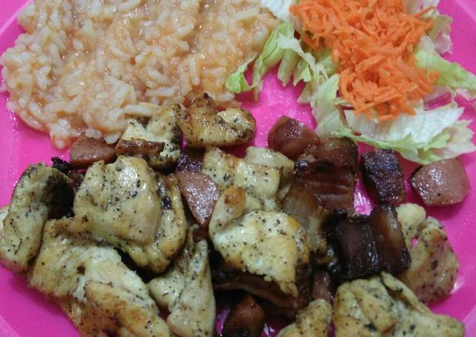 Pollo con carnes frías Receta de Marty Bello- Cookpad