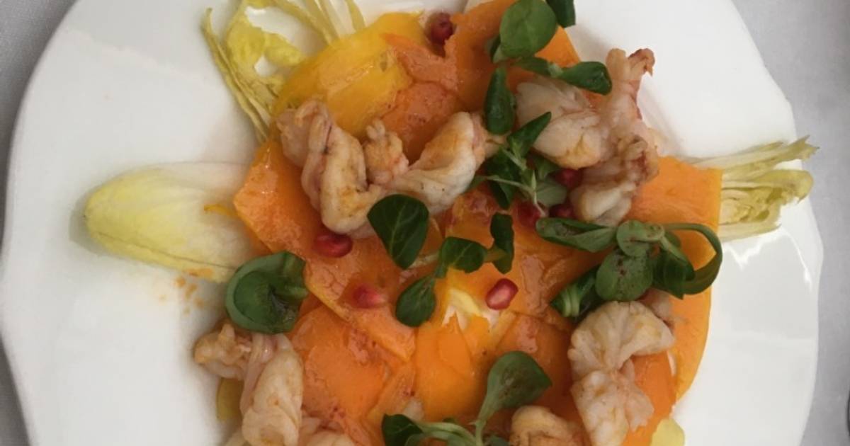 Carpacho de calabaza 🎃 con gambas 🍤 y endivias 🤪 Receta de asuncion.mc ...
