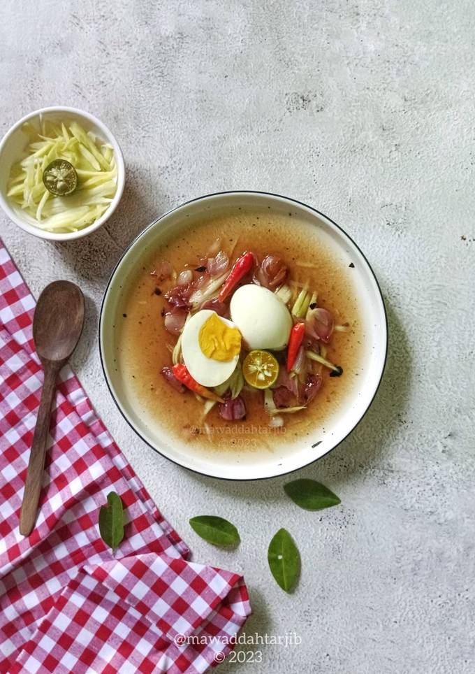 Resep Telur Rebus dan Cacapan Asam Mangga Muda oleh Mawaddah Tarjib - Cookpad