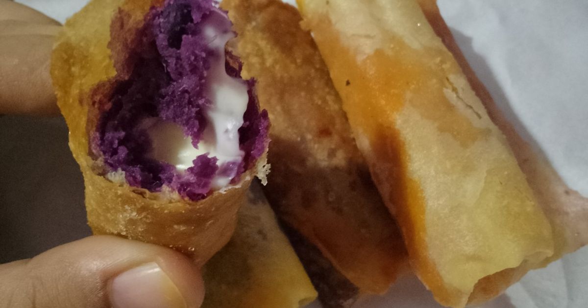 Resep Lumpia Ubi Ungu Keju Lumer oleh Putri Desianda - Cookpad