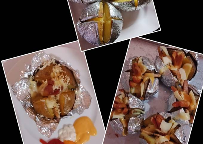 Resep Kentang panggang, sosis, ayam iris, mozarella oleh Tiwy Irjanita ...