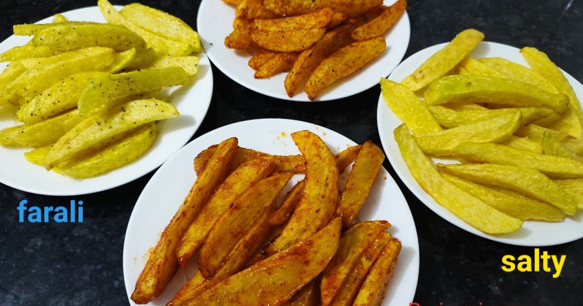 Restaurant Style French Fries 4 Varieties Recipe by Priyangi Pujara ...
